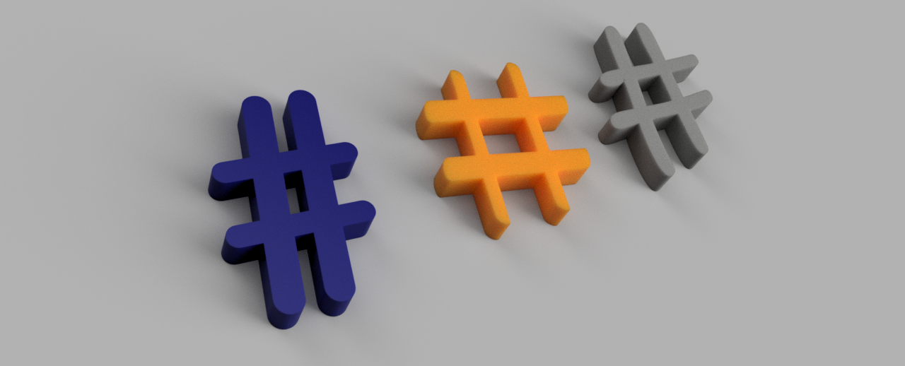 STL file # HashTag symbol // HashTag # symbol・3D printing template to ...