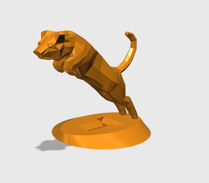 Free 3D file LOW POLY TIGER JUMP with STAND・3D printer model to ...