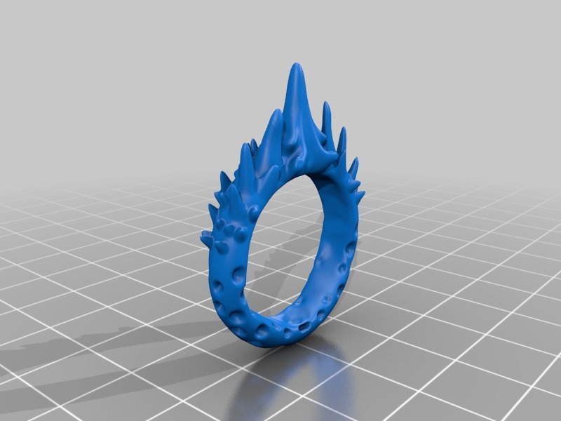 Free 3D file Abstract Spike Ring Size 10 💍・3D printing template to ...