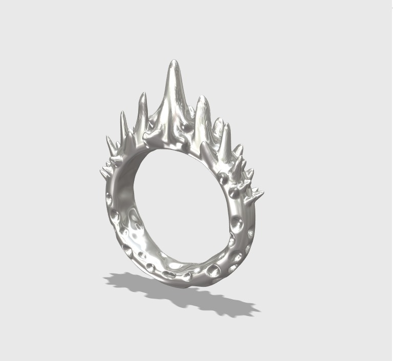 Free 3D file Abstract Spike Ring Size 10 💍・3D printing template to ...