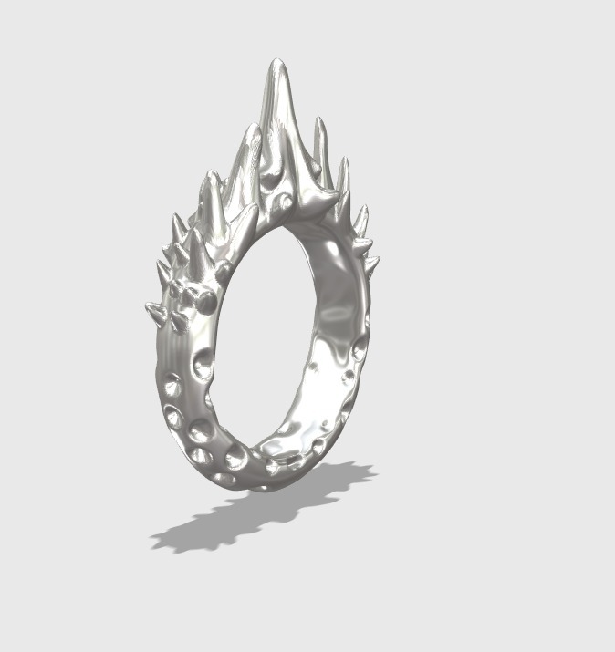 Free 3D file Abstract Spike Ring Size 10 💍・3D printing template to ...