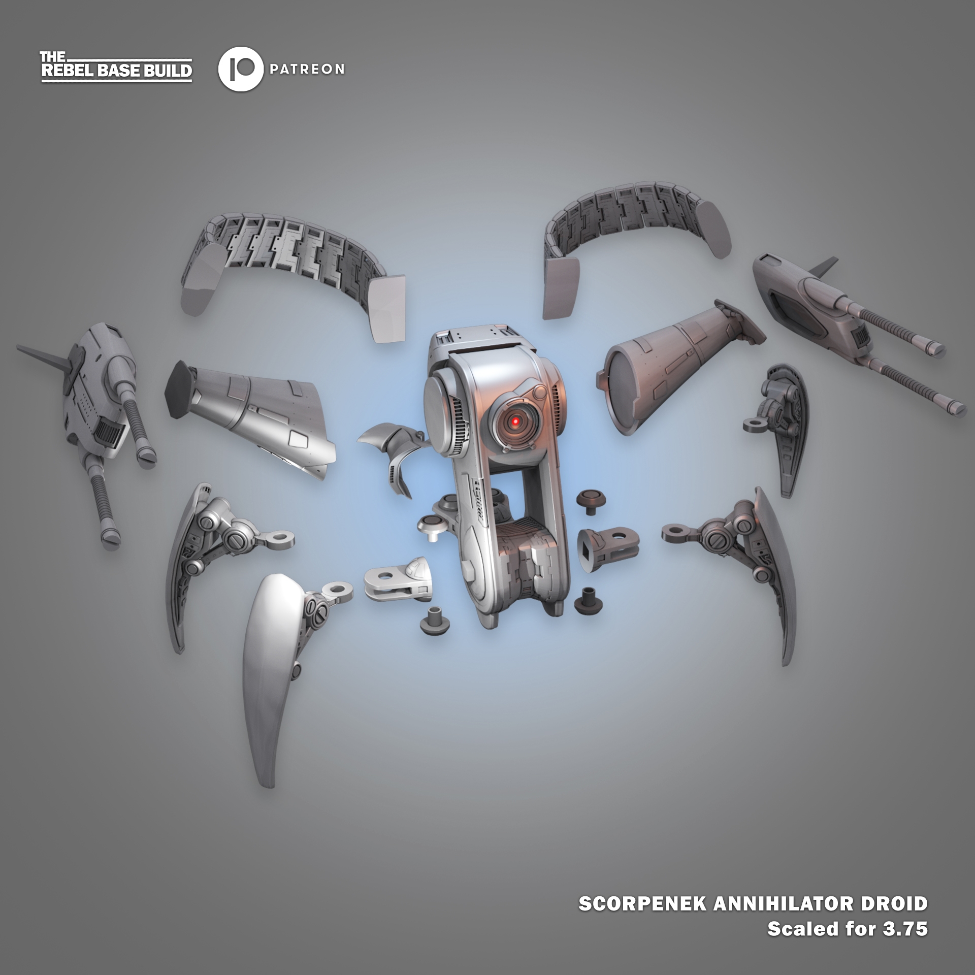 3D file The Book Of Boba Scorpenek Annihilator Droid 3D print model 📚 ...