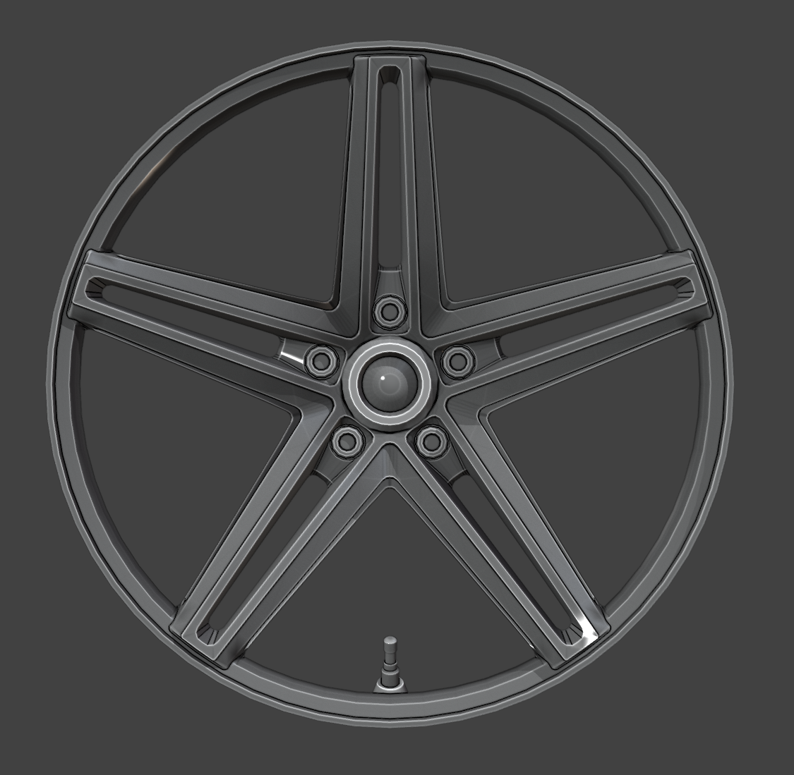 STL file 5 Spoke Wheel - DVLDG57・3D printing design to download・Cults