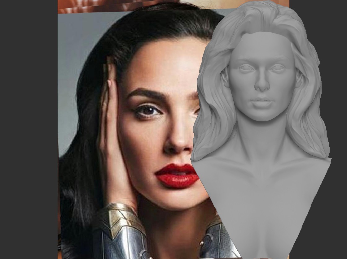 OBJ file Gal Gadot Wonder Woman bust 👩・3D print design to download・Cults