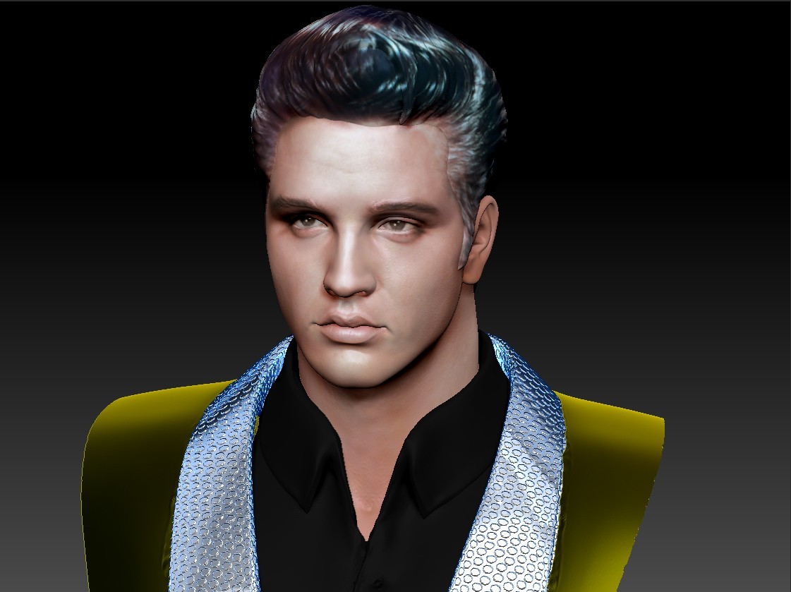 3D file Elvis Presley The King bust 🤴・3D printer model to download・Cults