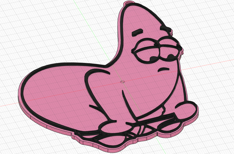 Fichier STL Patricio "Cobrate" Meme patrick Key chan・Objet pour ...