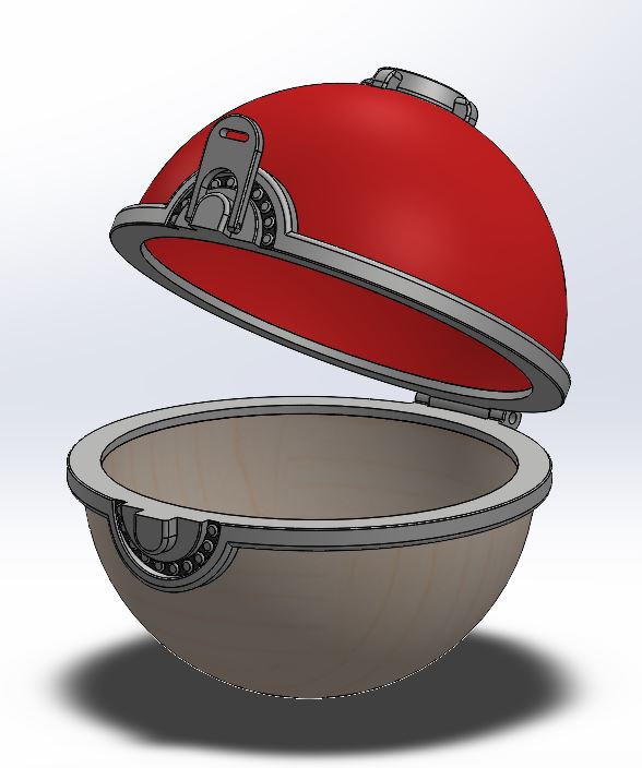 STL file Legends: Arceus Pokeball (Working Hinges)・3D printer design to ...