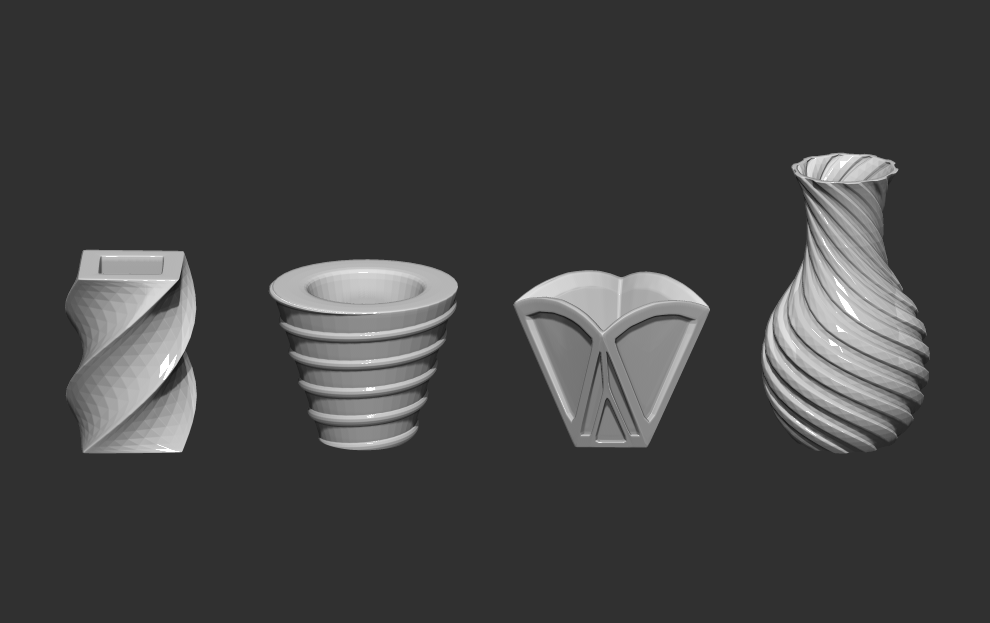 Free STL file Set of 4 Flower Vase 💐・Model to download and 3D print・Cults