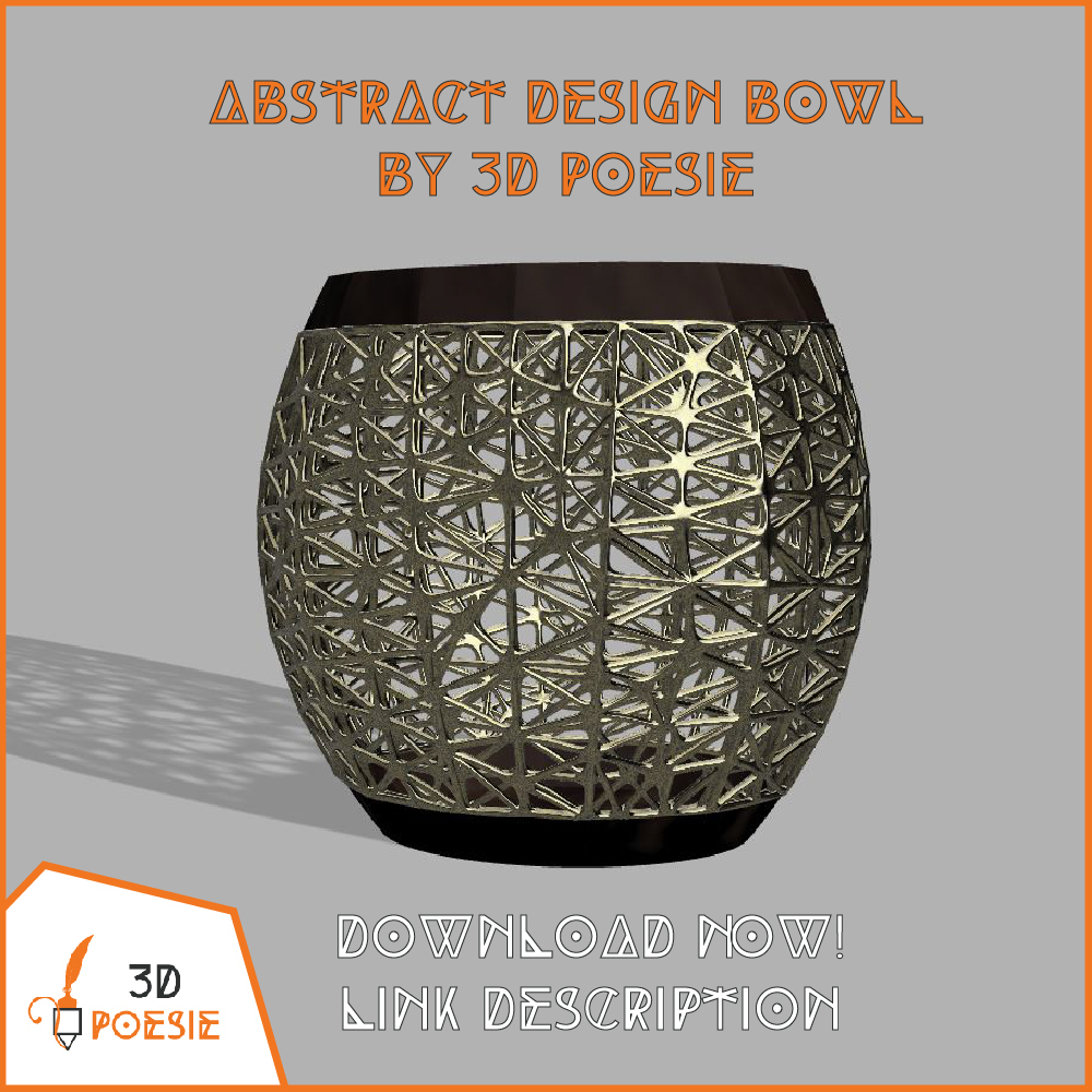 Free 3D file Abstract Bowl by 3D Poesie・3D printer model to download・Cults