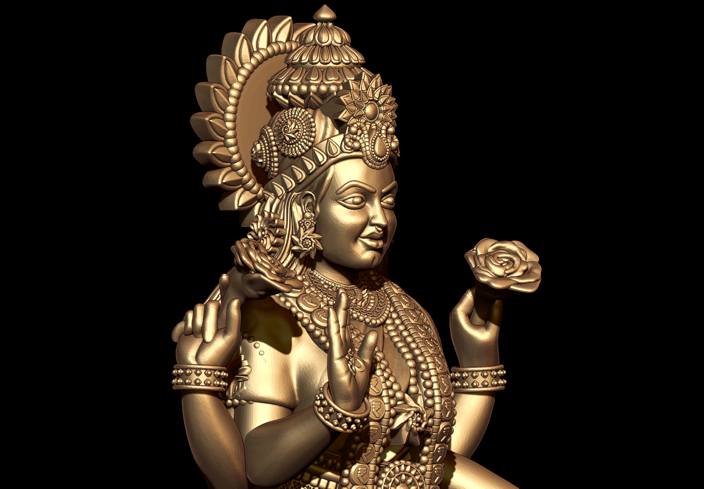 STL file Hindu Goddess Model 01・3D print object to download・Cults