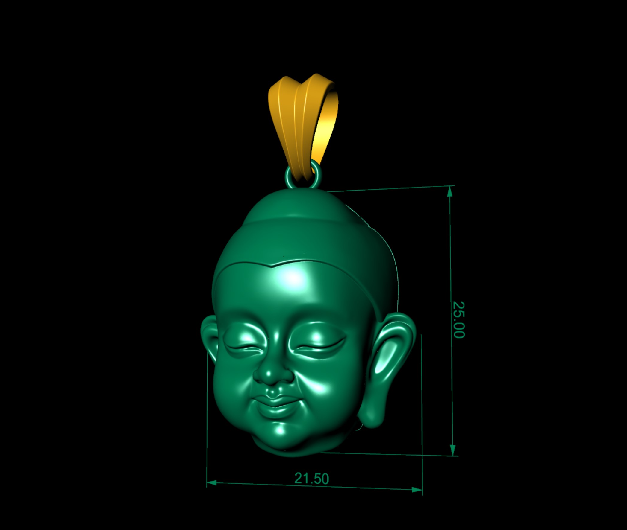 STL file Gold Buddha Baby Pendant・Template to download and 3D print・Cults