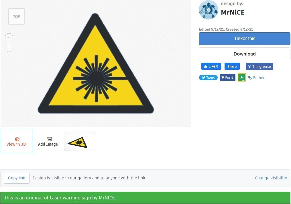 Free 3D file Warning sign Laser ⚠️・Template to download and 3D print・Cults