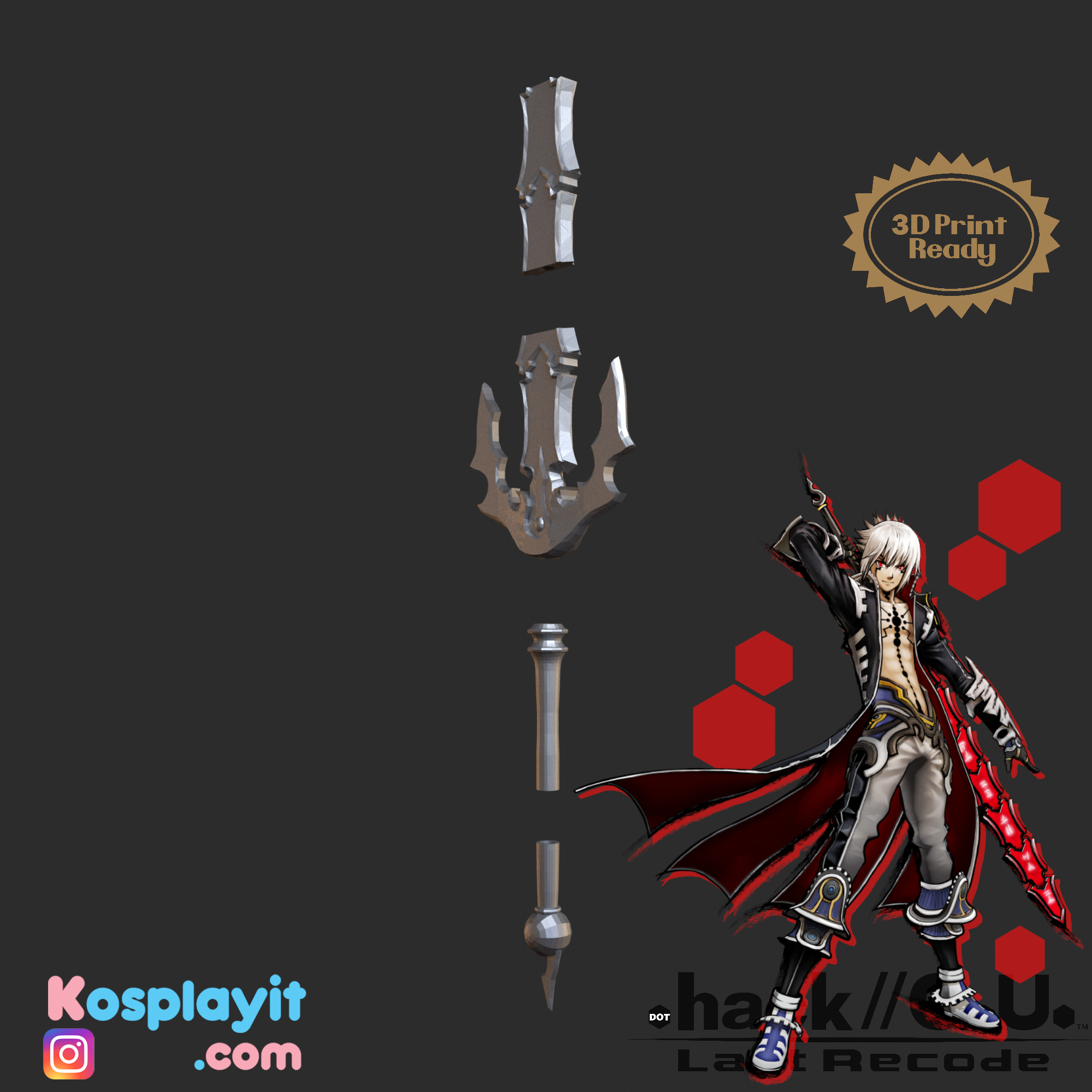 STL file Haseo 5th Form Sword 3D Model - Dot Hack Cosplay - 3D Printing ...