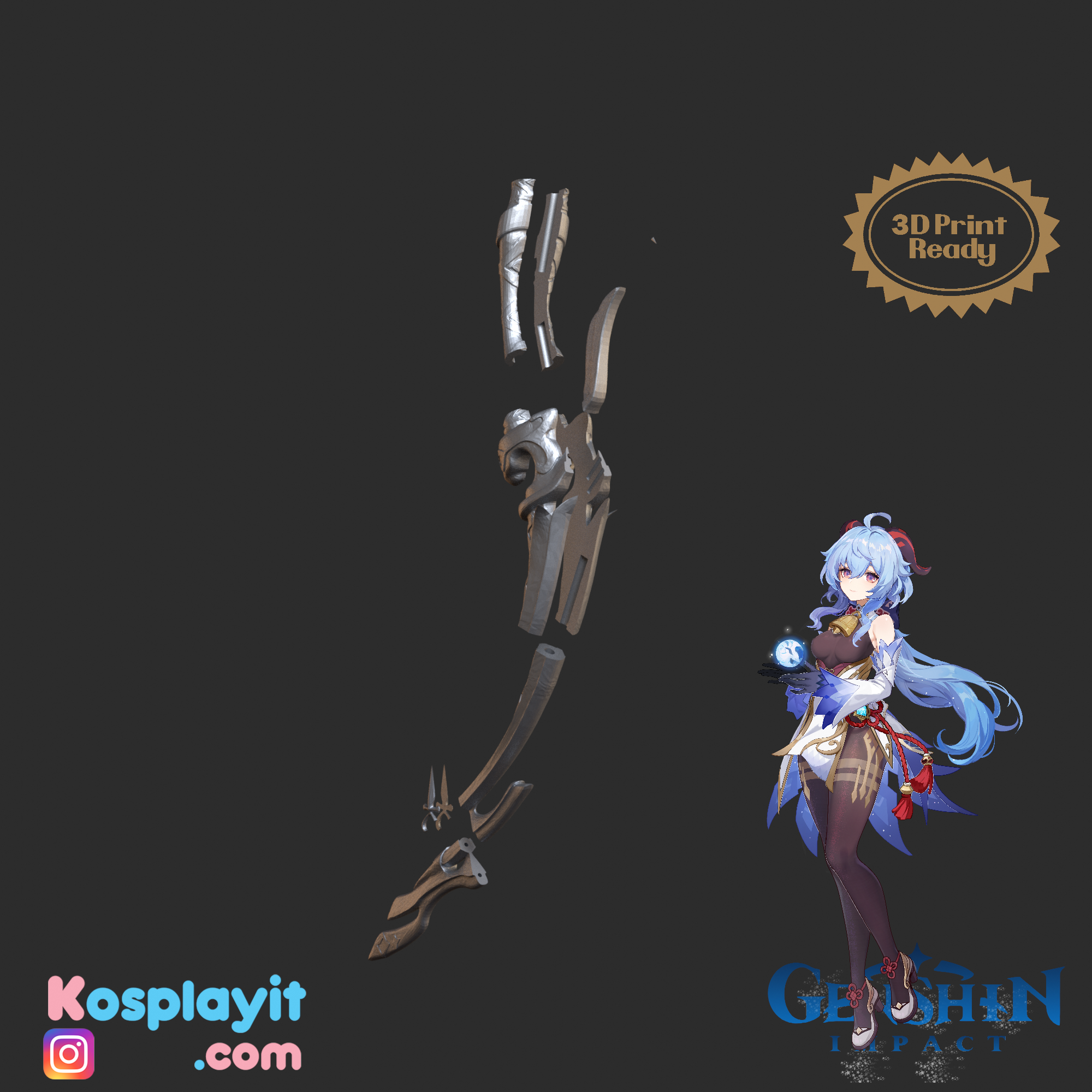 STL file Genshin Impact - Ganyu Amos Bow Digital 3D Model - File ...