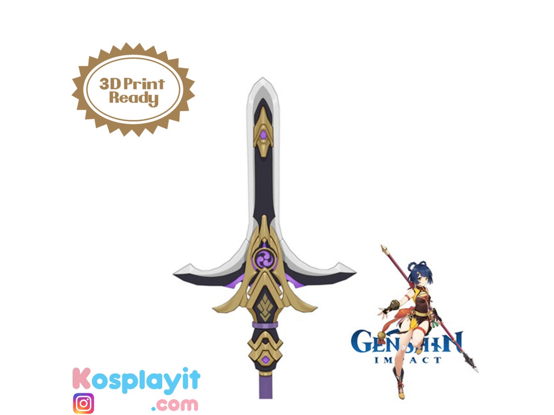 STL file Genshin Impact - Kitain Cross Spear - Digital 3D Model Files ...