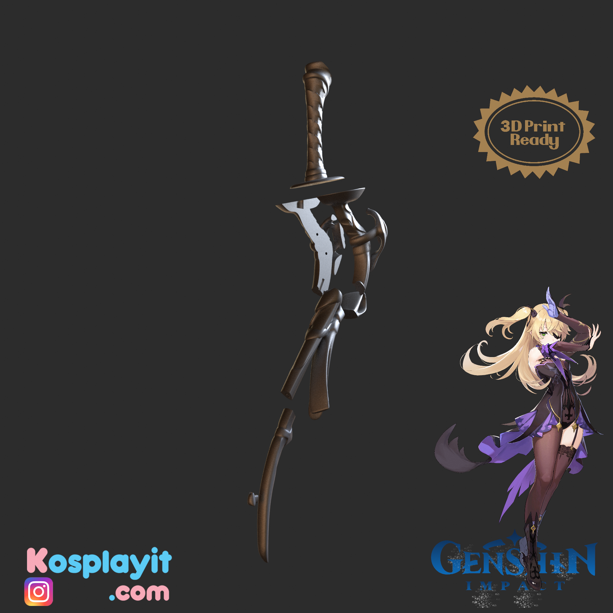 STL file Genshin Impact - Hamayumi - Digital 3D Model Files - Fischl ...