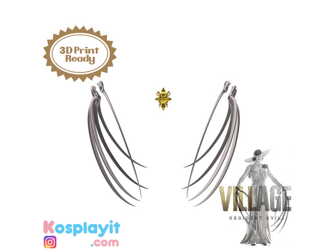 STL file Lady Dimitrescu Claws and Broach 3D Model Digital File ...