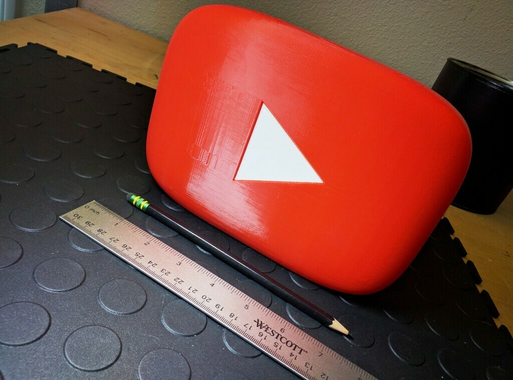 Free 3D file Giant YouTube Button - scaleable, prints w/o support・Model ...