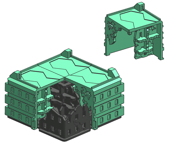 STL file Battletech - Building 4" x 4" x 2" (/4") - destructible・3D ...
