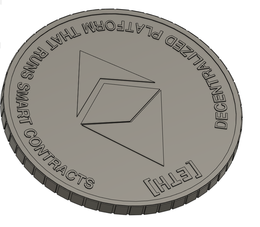 STL file Ethereum Coin・3D print design to download・Cults