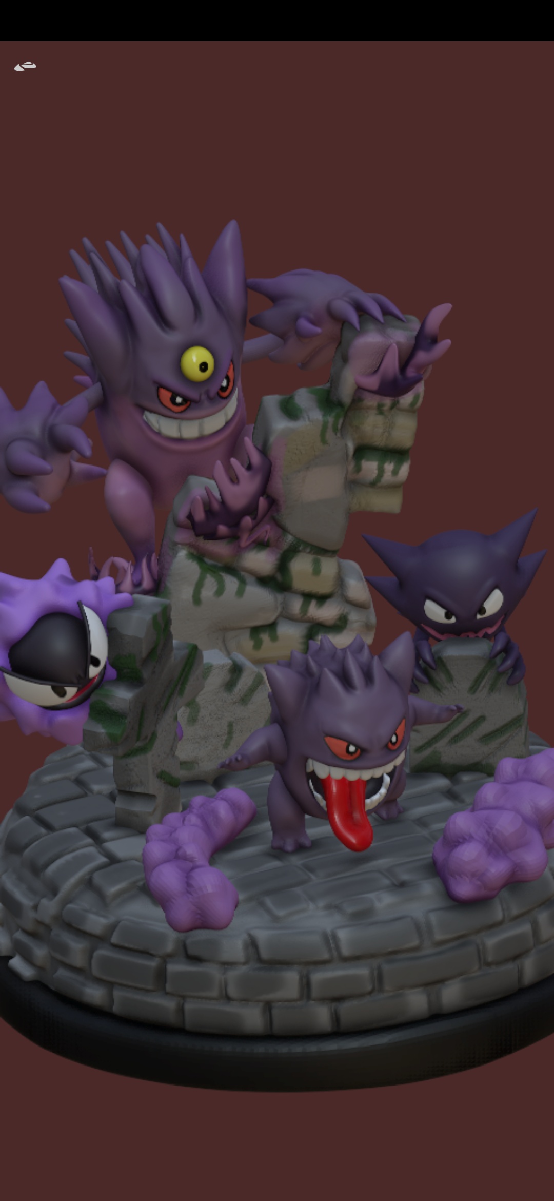 STL file Gengar diorama・Design to download and 3D print・Cults