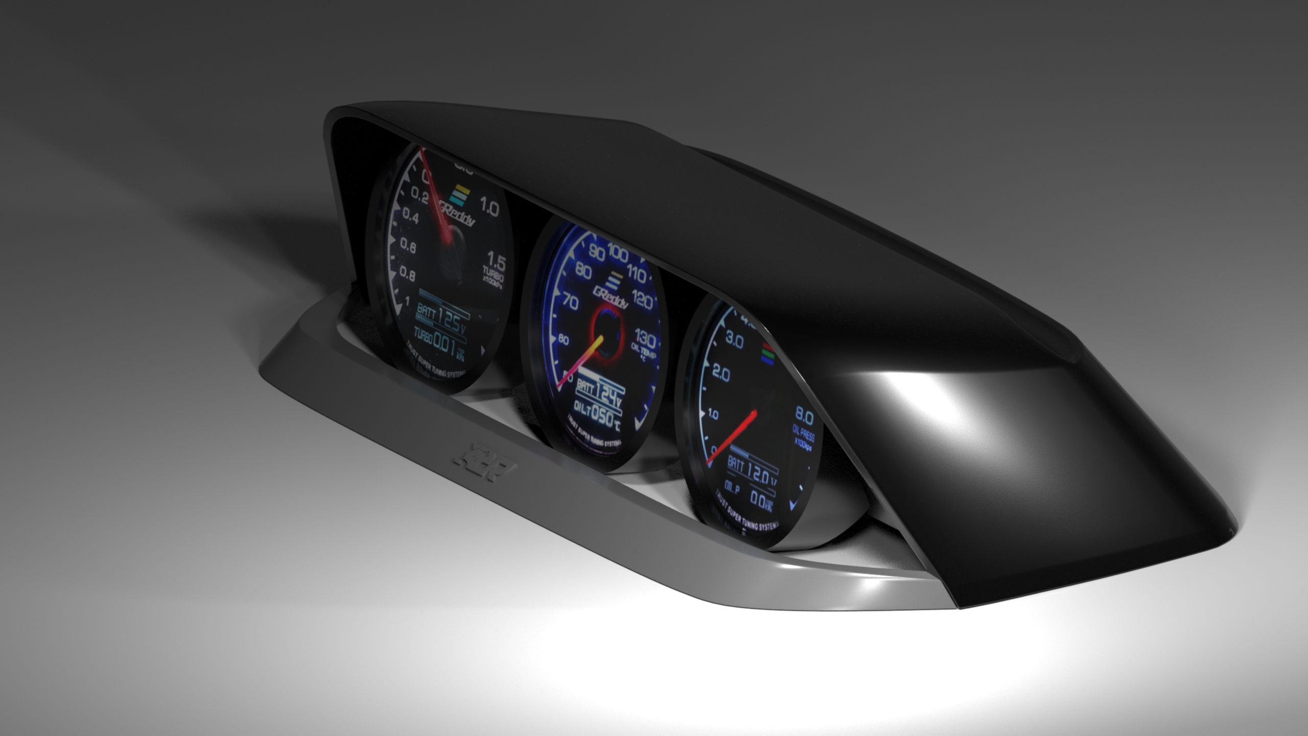 STL file Universal triple case Gauges 3*62-60-52mm 💨・3D printer model ...