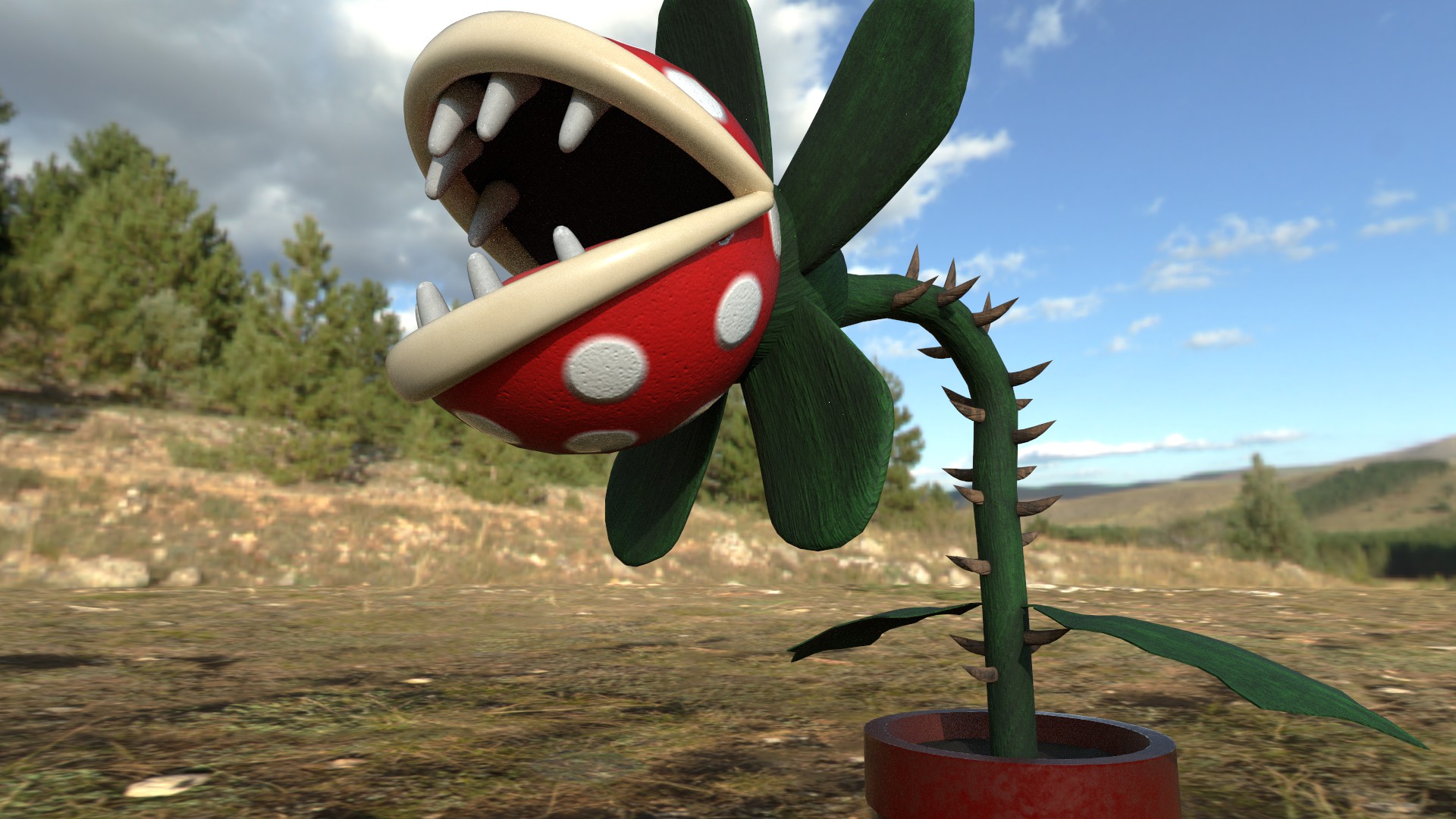 Archivo OBJ Planta Piraña (Mario Bros)・Modelo de impresión 3D para ...