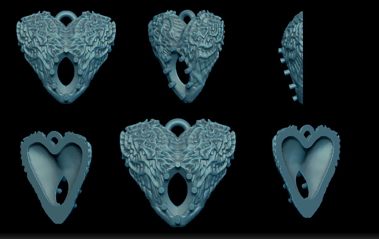 STL file fractal pendant with stone 💍・Model to download and 3D print・Cults