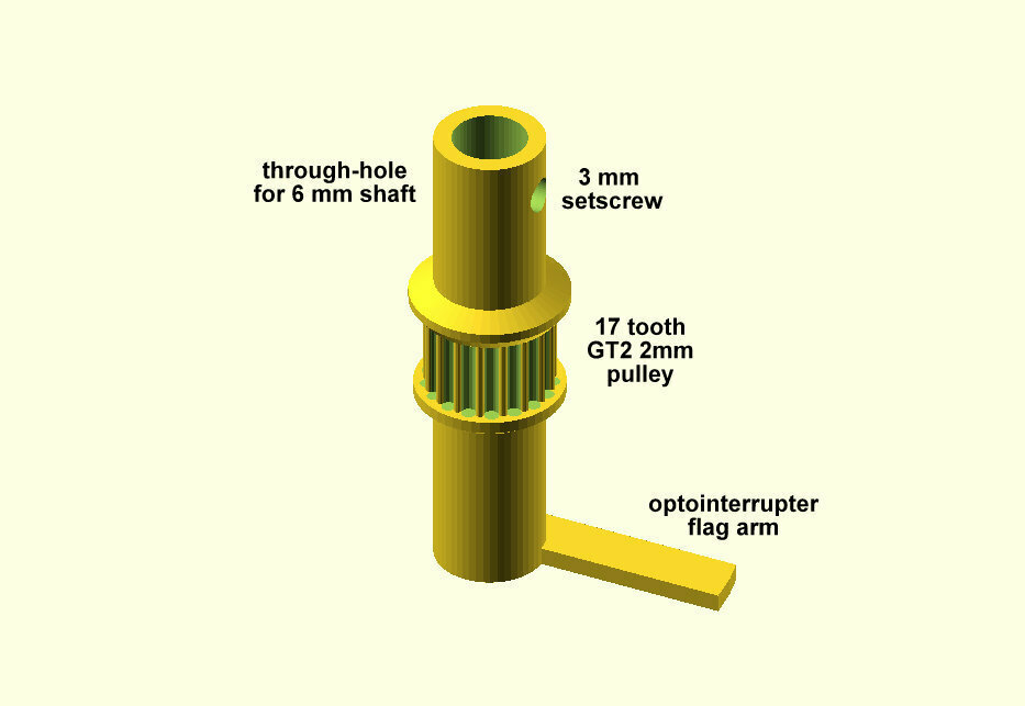 Free 3D file GT2 pulley 17T with shaft coupler, flag 🔌・Template to ...