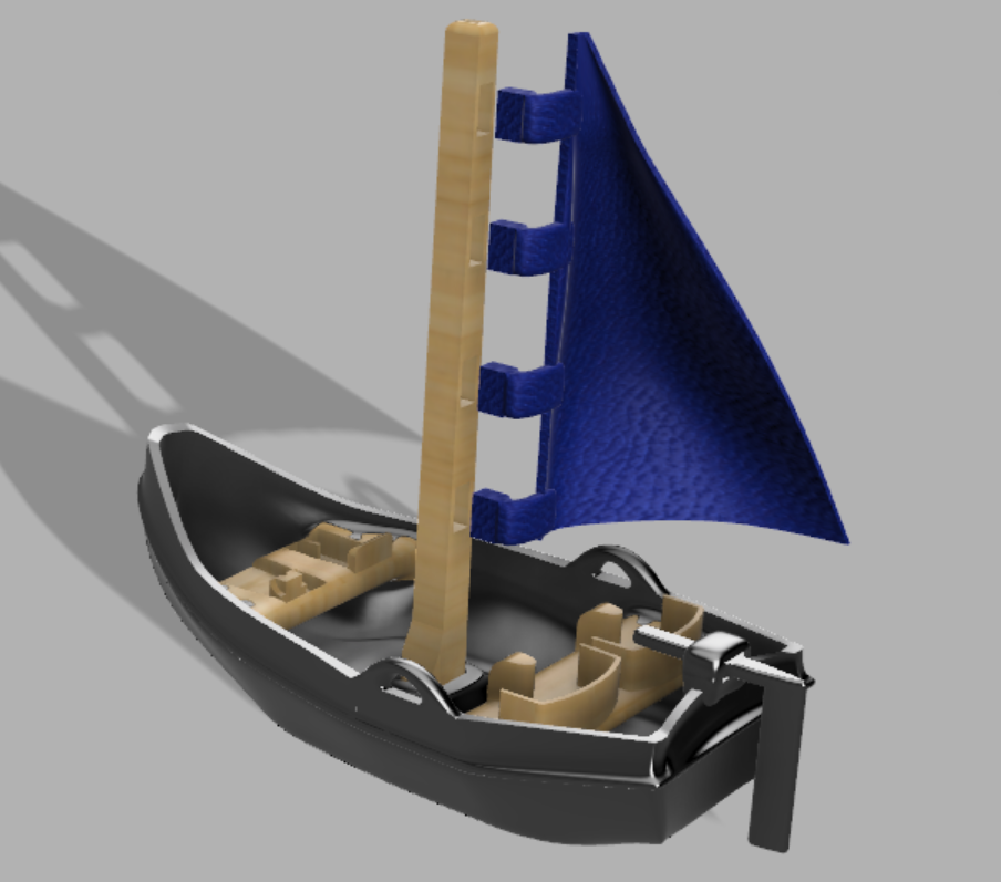 Download free STL file Sailing boat with 2 benches • 3D printable model ...