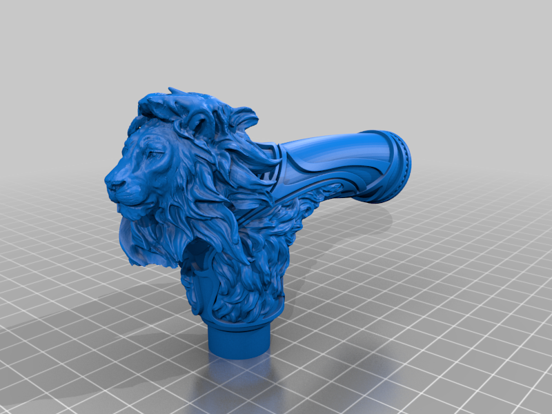 Free STL file Lion Walking Stick Handle・3D printing model to download・Cults