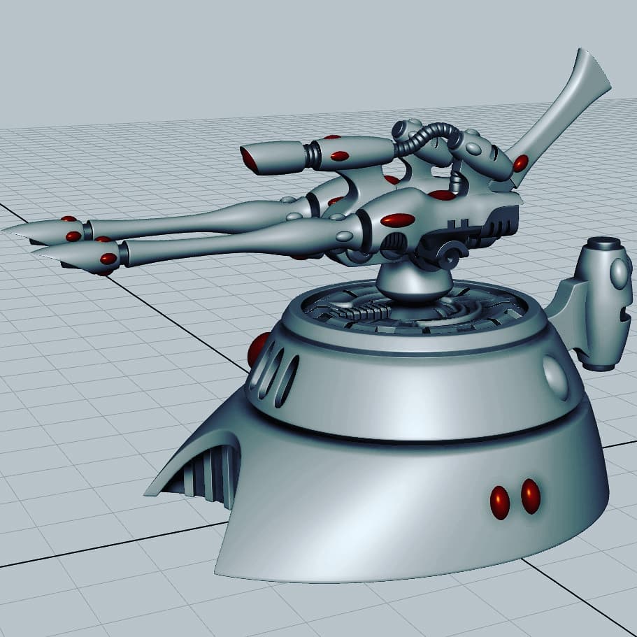 OBJ file Space Elves Defence Turret 🛰・3D print object to download・Cults