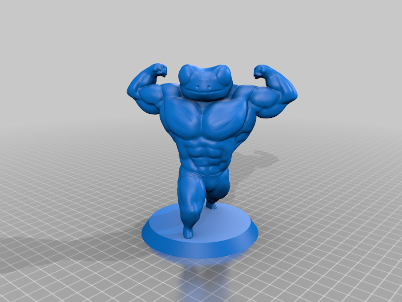 Free 3D file Fred the Frog but physicoculturist 🐸・3D printer design to ...