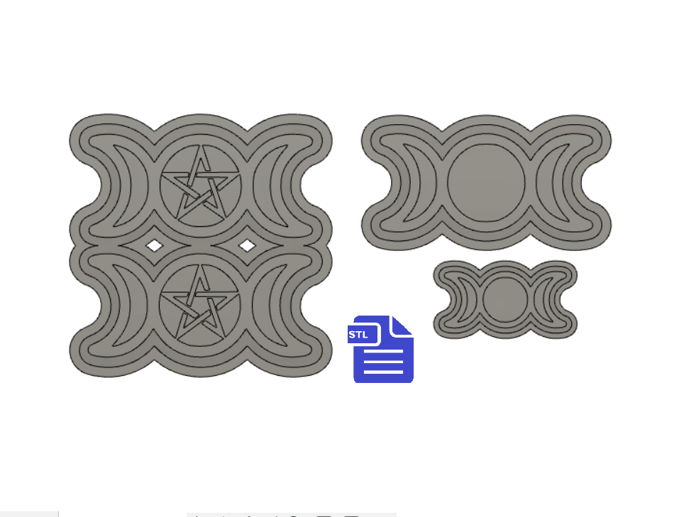 3D file Triple Moon Set with Silicone Mold Tray 🌙・3D printer model to ...