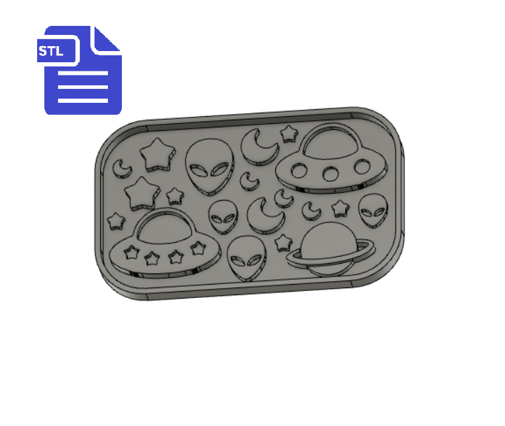 3D file Aliens & UFOs Silicone Mold Tray・3D printable model to download ...
