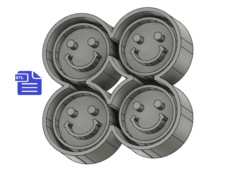 3D file Smiley face Silicone Mold Tray・3D printer design to download・Cults