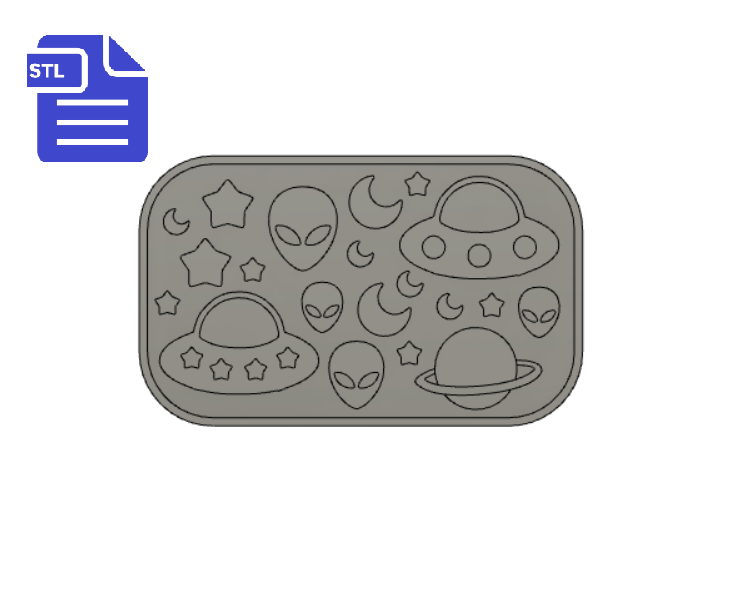 3D file Aliens & UFOs Silicone Mold Tray・3D printable model to download ...
