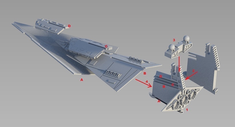 Archivo STL gratis Tarjeta del Kit del Destructor Estelar・Modelo de ...