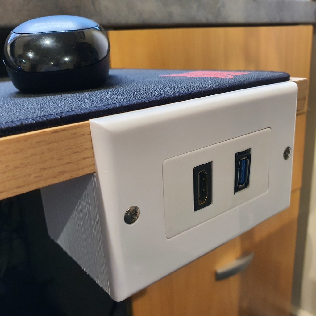 Free STL file Single Gang wall box - modified to under slide out desk ...