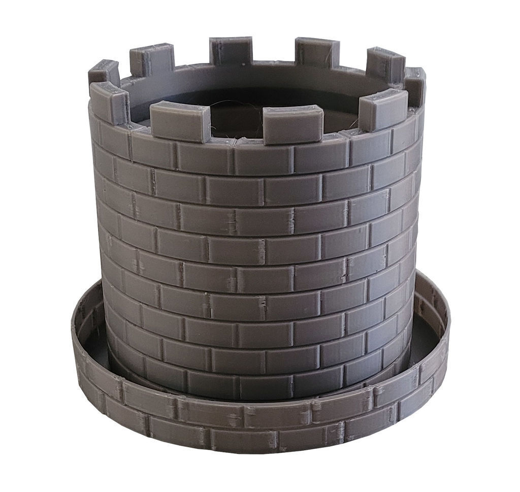 Free STL file Flower pot "castle"・3D printable object to download・Cults