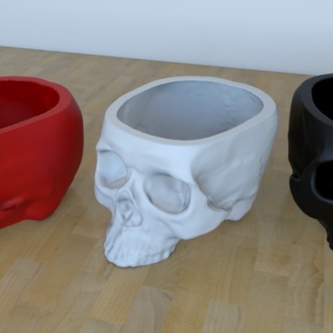 Download free 3D printing designs skull plantpot ・ Cults