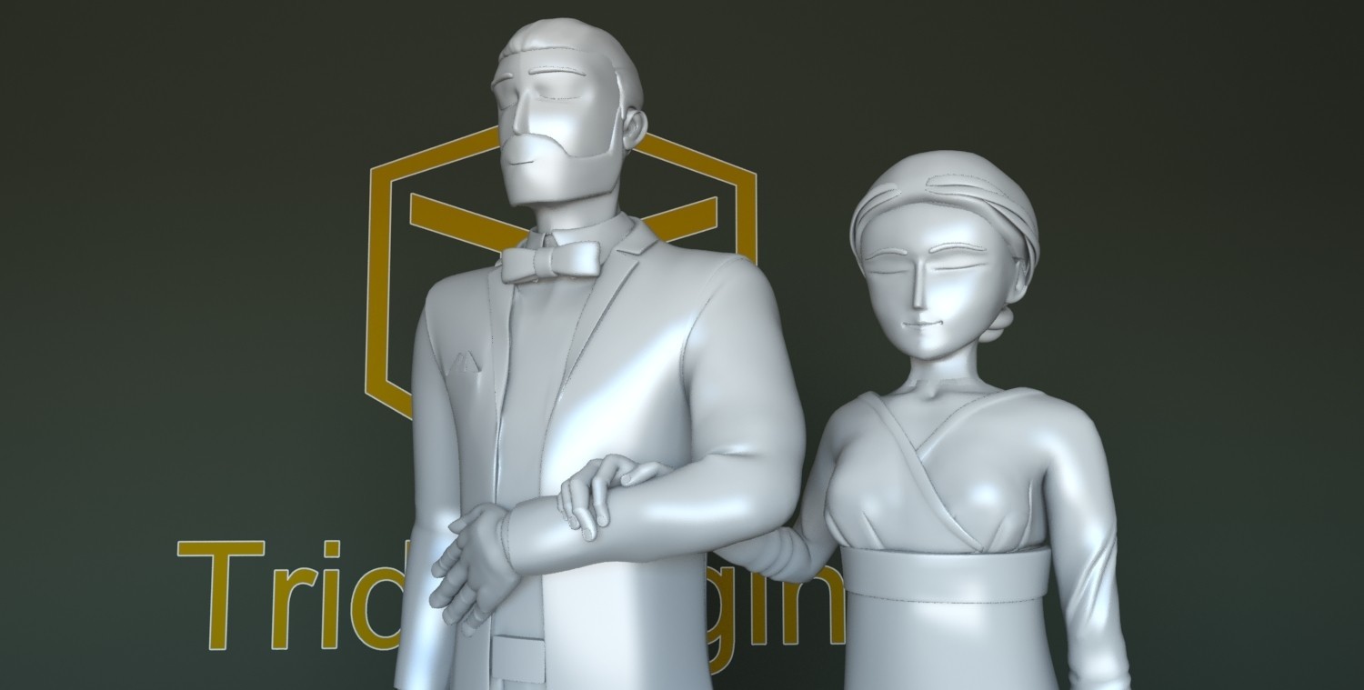 STL file Wedding couple cake decor Vrs02・3D printing template to ...