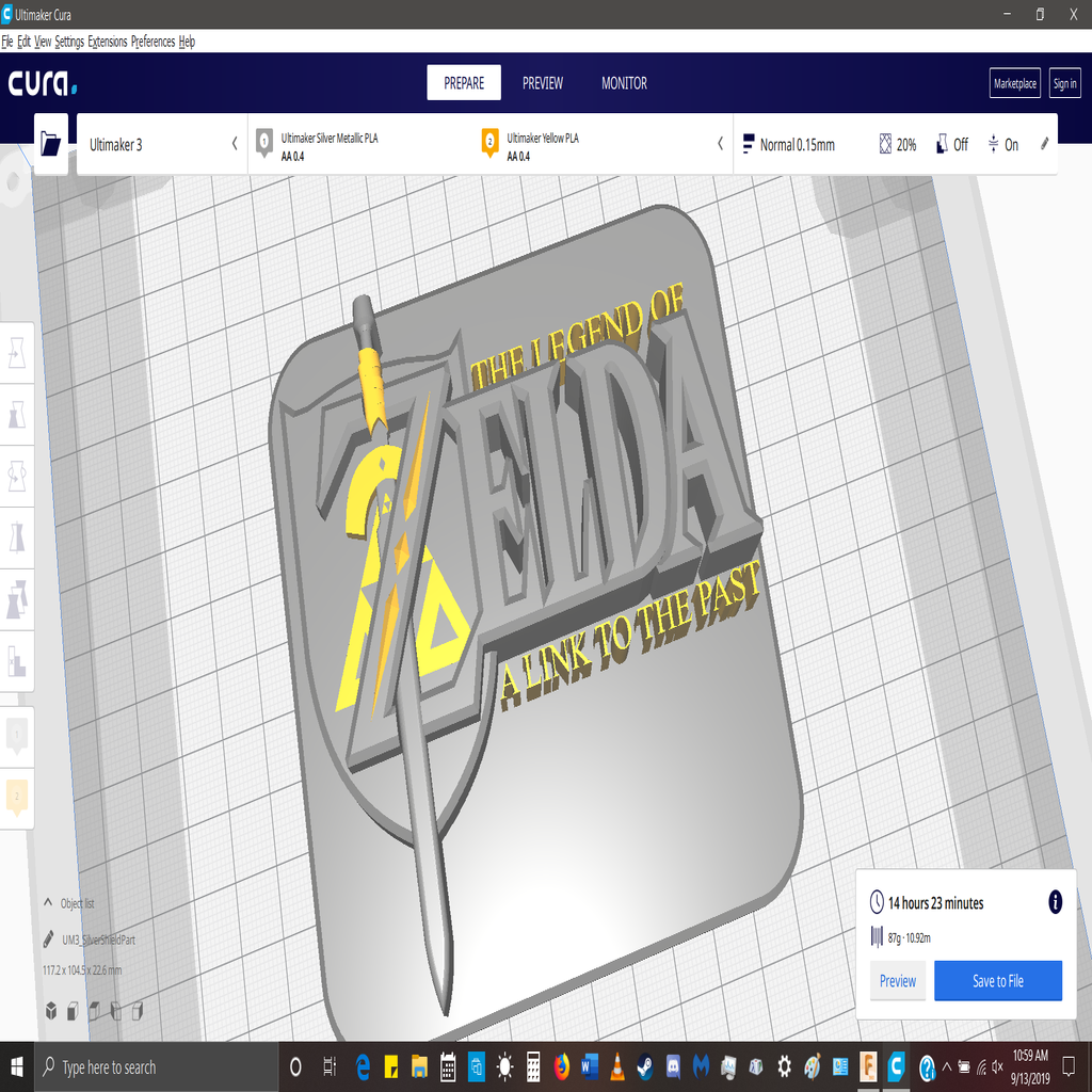 Fichier 3D gratuit Logo de la cartouche The Legend of Zelda A Link to ...
