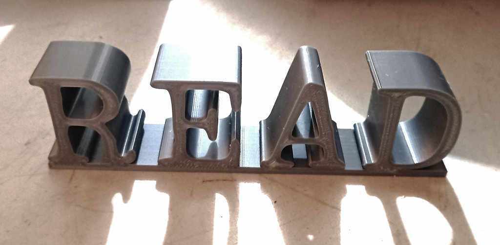 Free 3D file Read sign for bookshelf・3D printing model to download・Cults