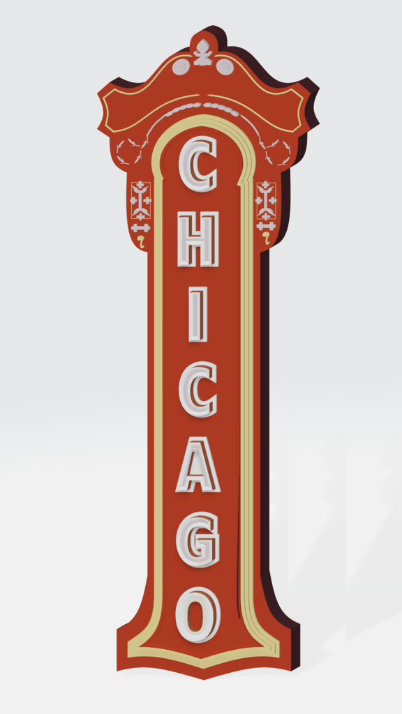 Free 3D file Chicago Theatre Marquee・3D print object to download・Cults