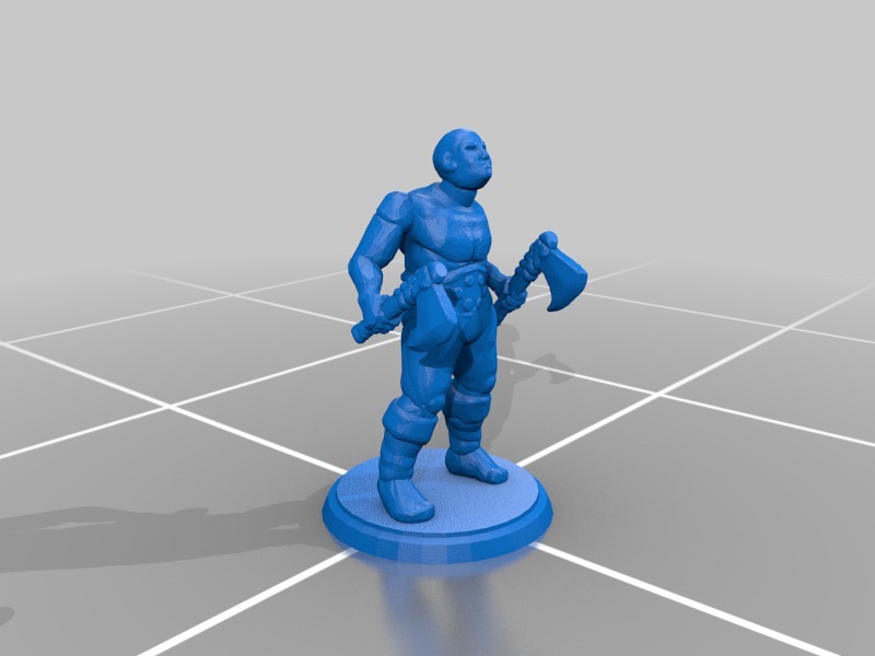 Free 3D file Dual Axe Barbarian・3D printing design to download・Cults