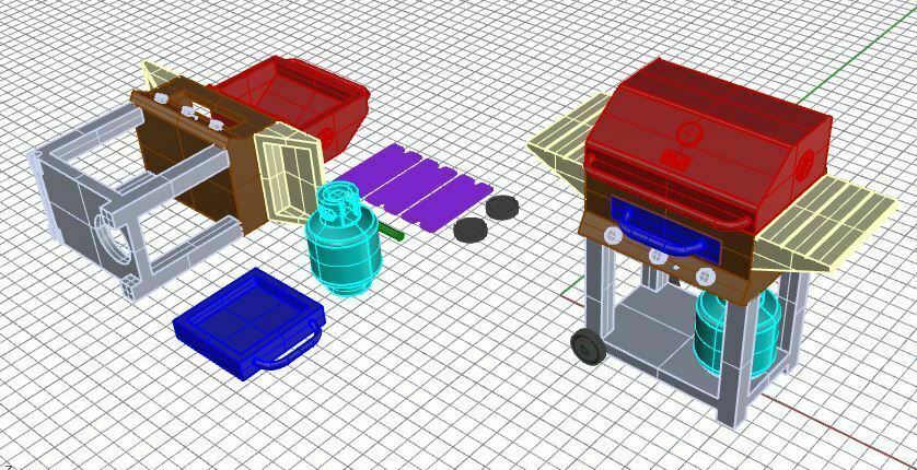 Free 3D file Tiny 3 Burner Grill 🌳・Model to download and 3D print・Cults