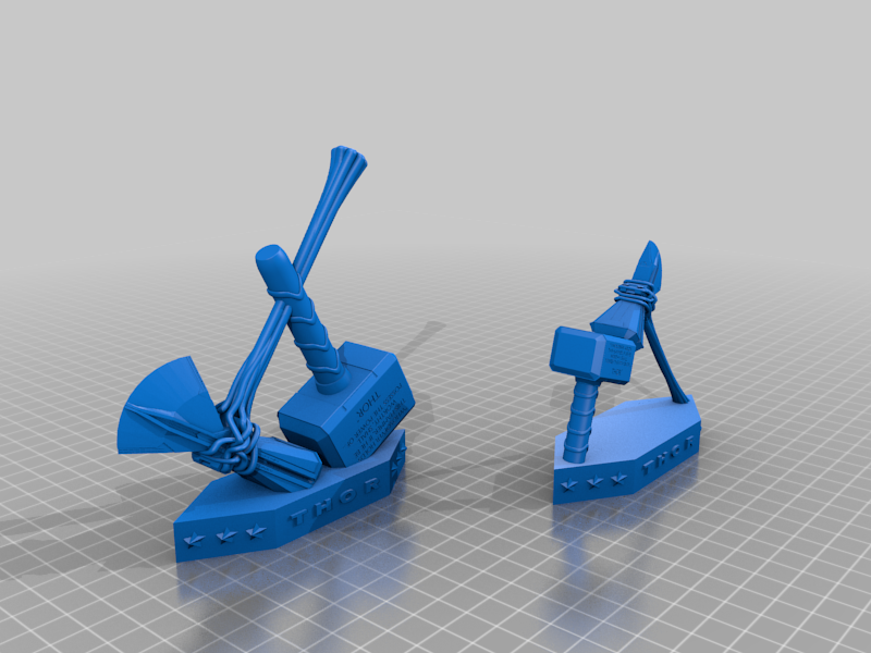 Archivo 3D gratis Pantalla de Mjolnir y Stormbreaker・Plan de impresión ...