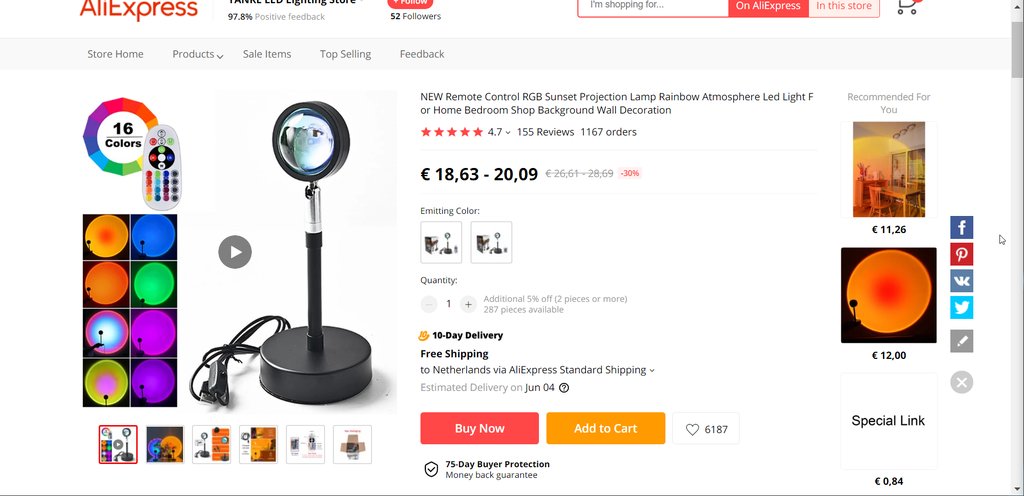Free 3D file RGB Sunset Projection Lamp Wall Mount (AliExpress) 🌇・3D ...