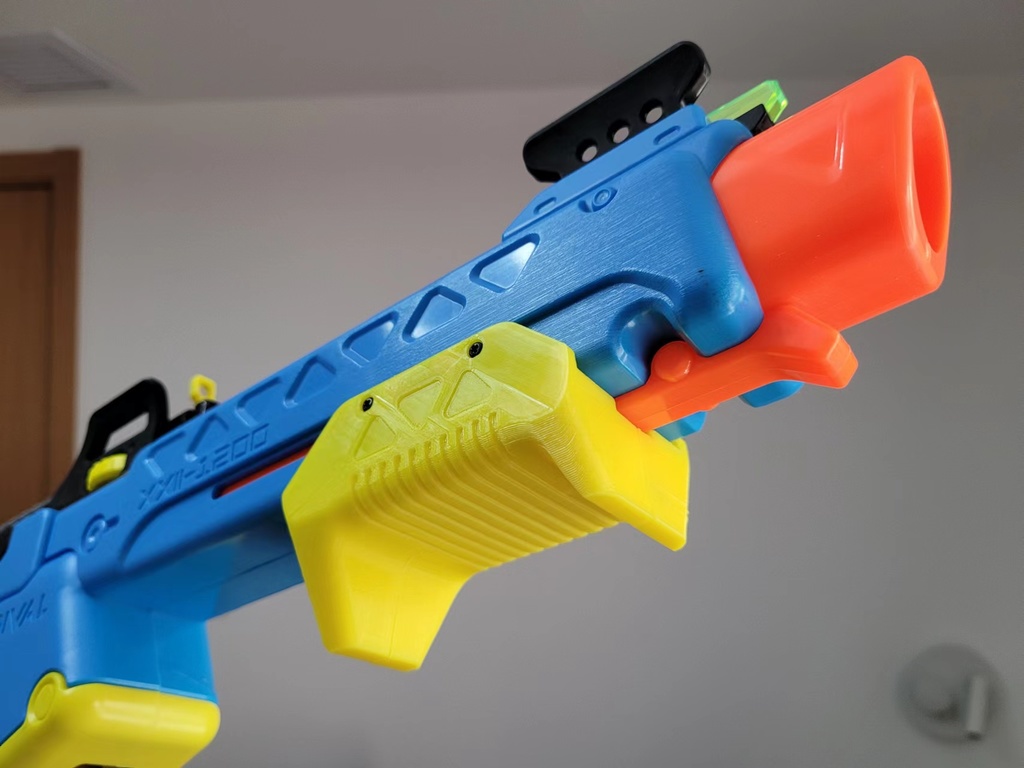 Free 3D file Nerf Rival XXII-1200 Pathfinder Pump Grip・3D print design ...